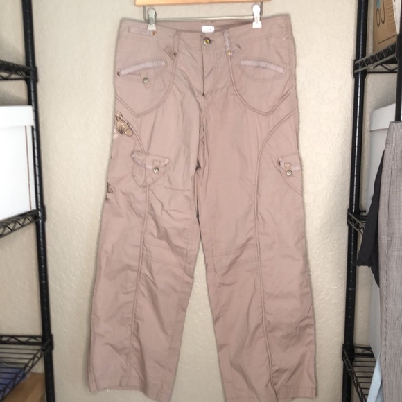 Cache | Pants & Jumpsuits | Cache Embroidered Brown Cargo Style Pants ...